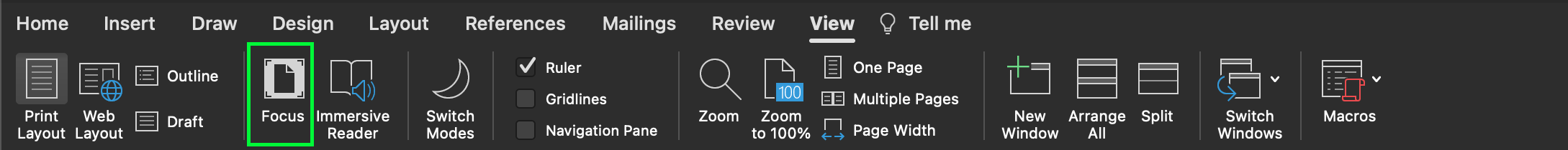 How to Enable Focus Mode on Microsoft Word – The H.A.C.K.E.R. Project