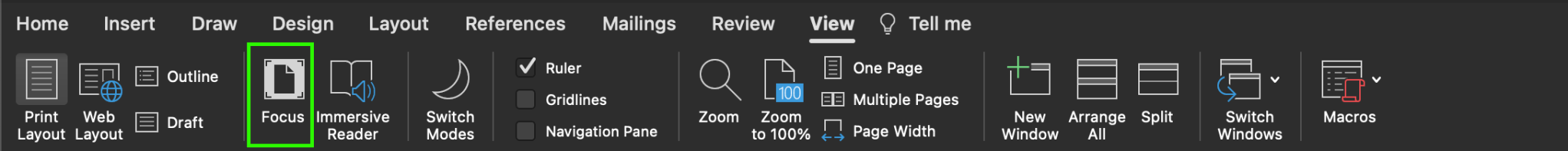 How to Enable Focus Mode on Microsoft Word – The H.A.C.K.E.R. Project